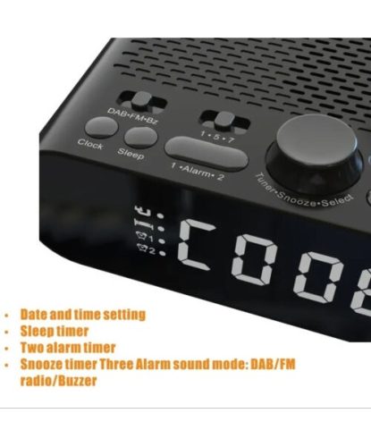 Class Rechargeable DAB Bluetooth Dual Alarm Clock Big Button Radio ...