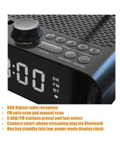 Class Rechargeable DAB Bluetooth Dual Alarm Clock Big Button Radio ...